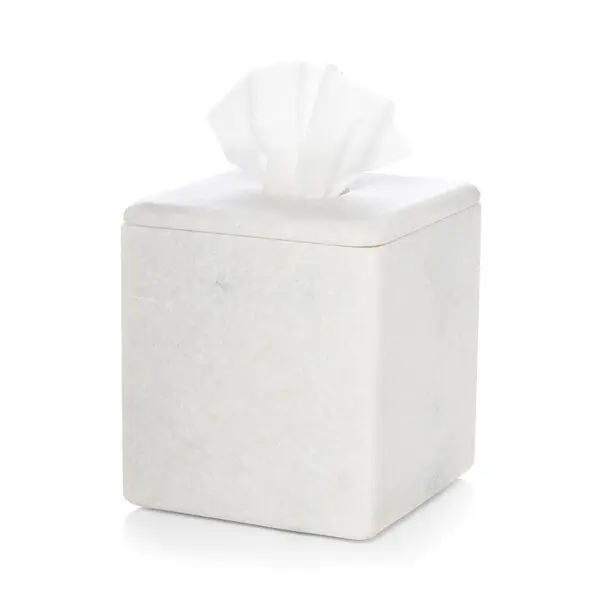 SFERRA Velina Marble Tissue Holder - Dove