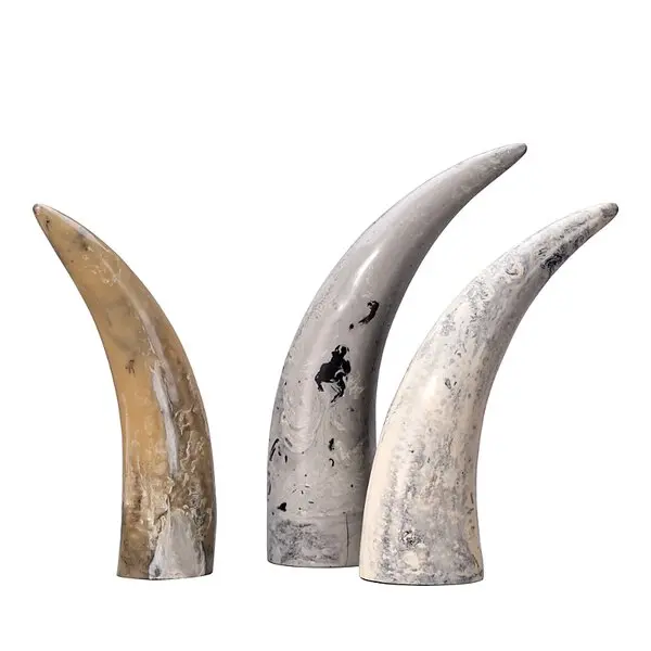 JAMIE YOUNG CO. Variegated Horn Decorative Objects, Set Of 3 - Multi