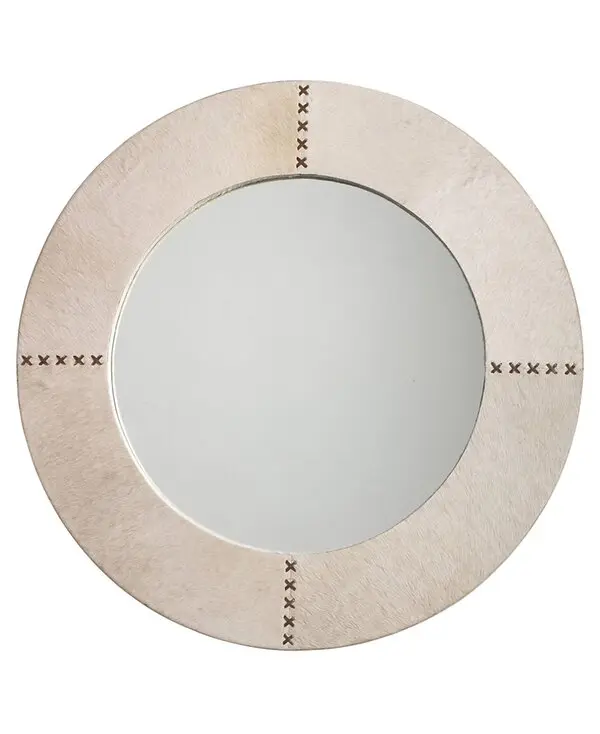 JAMIE YOUNG CO. Round Cross Stitch Mirror - White