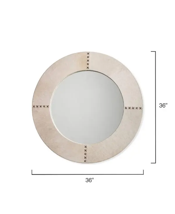 JAMIE YOUNG CO. Round Cross Stitch Mirror - White