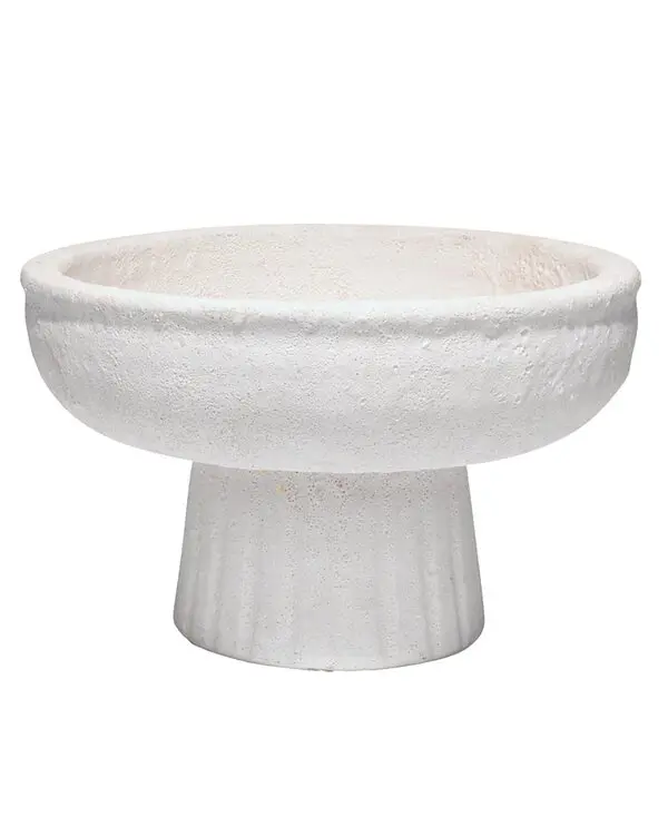 JAMIE YOUNG CO. Aegean Ceramic Pedestal Decorative Bowl - White