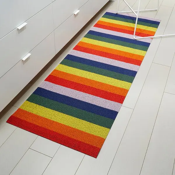 CHILEWICH Pride Stripe Shag Apartment Mat, 17.5 X 31 - Rainbow