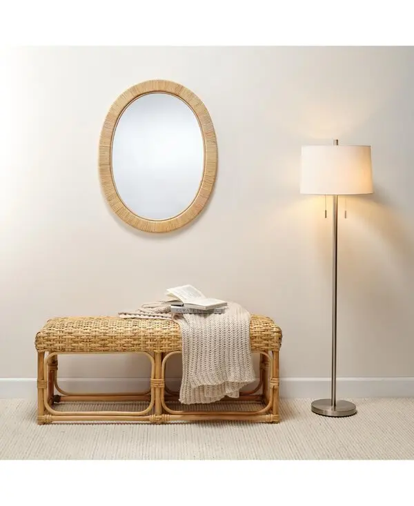 JAMIE YOUNG CO. Aloha Rattan Oval Mirror
