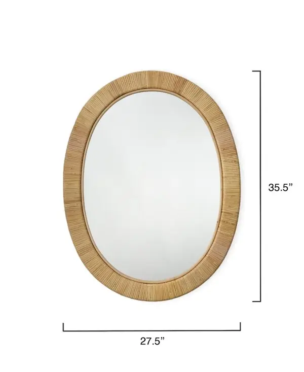 JAMIE YOUNG CO. Aloha Rattan Oval Mirror