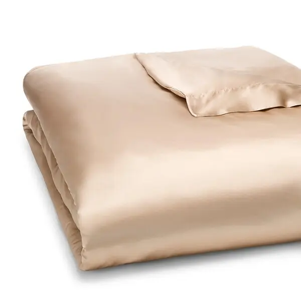 Gingerlily Silk Solid Duvet Cover, Queen - Nude
