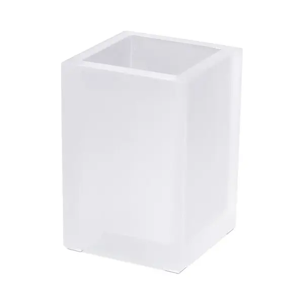 MIKE & ALLY Frost Sky Brush Holder - Frosted White