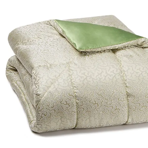 Gingerlily Coral Fern Eiderdown Coverlet, Queen - Green