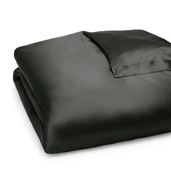 Gingerlily Silk Solid Duvet Cover, King - Charcoal