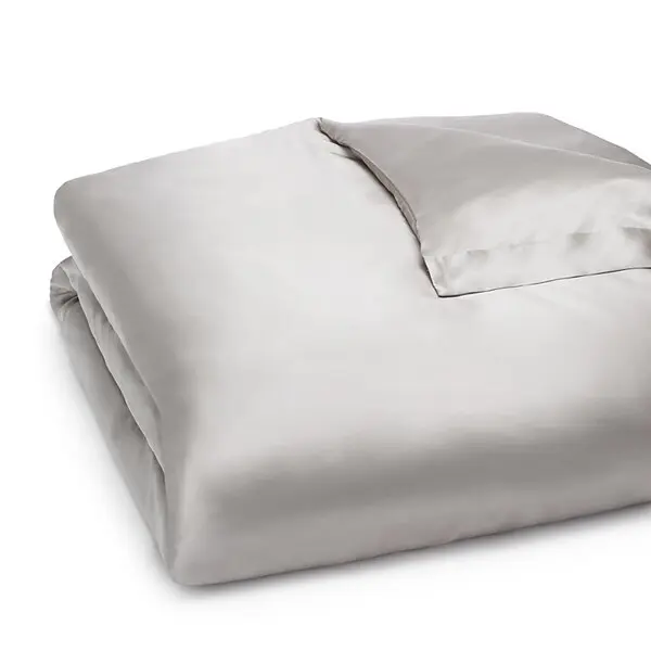 Gingerlily Silk Solid Duvet Cover, King - Silver