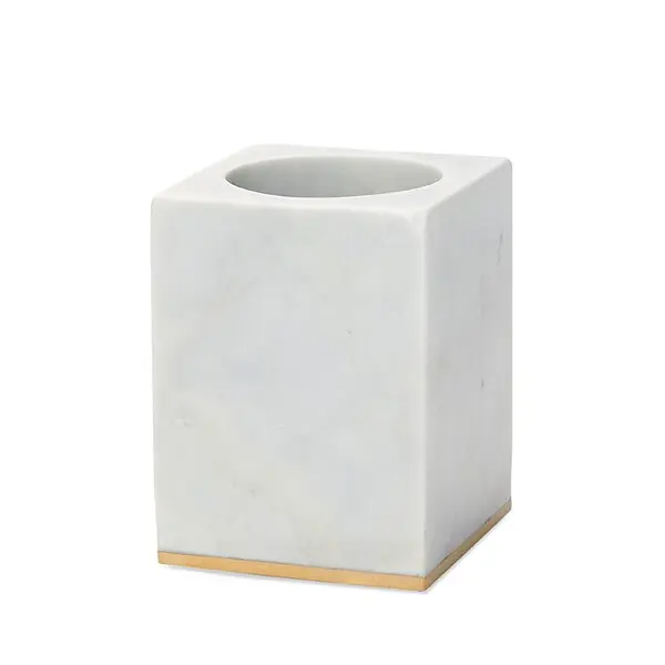 SFERRA Pietra Marble Toothbrush Holder - White/gold
