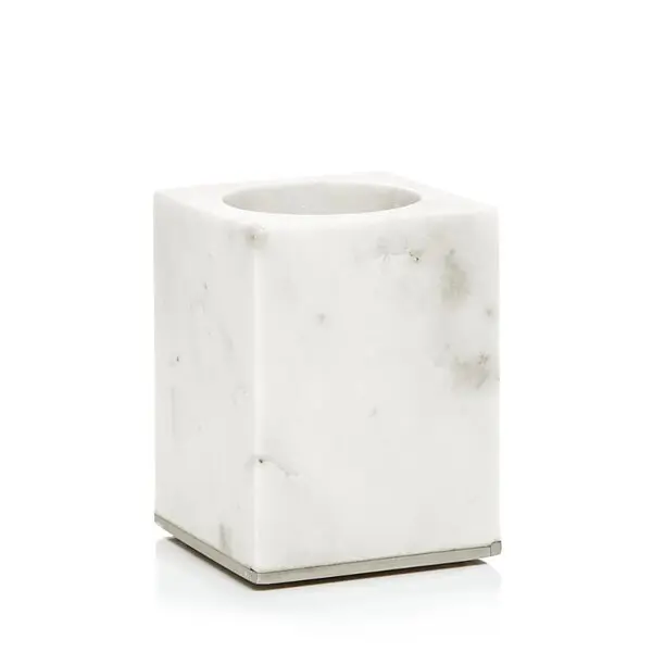 SFERRA Pietra Marble Toothbrush Holder - White/silver