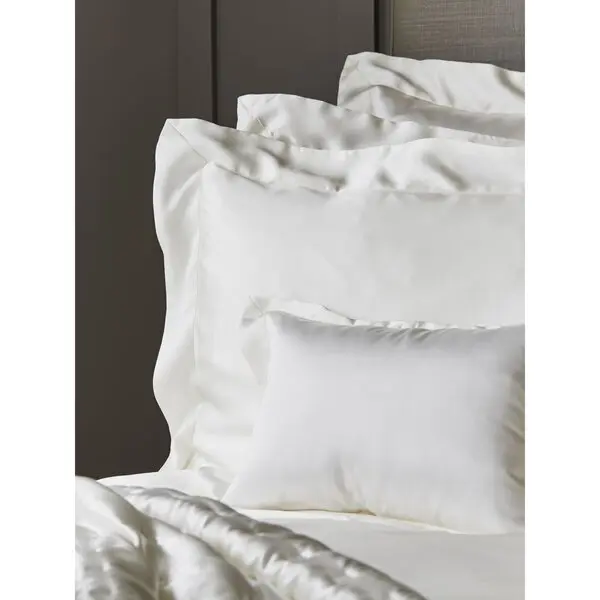 Gingerlily Silk Solid Fitted Sheet, Queen - Ivory