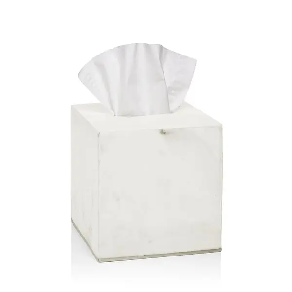 SFERRA Pietra Marble Tissue Holder - White/silver