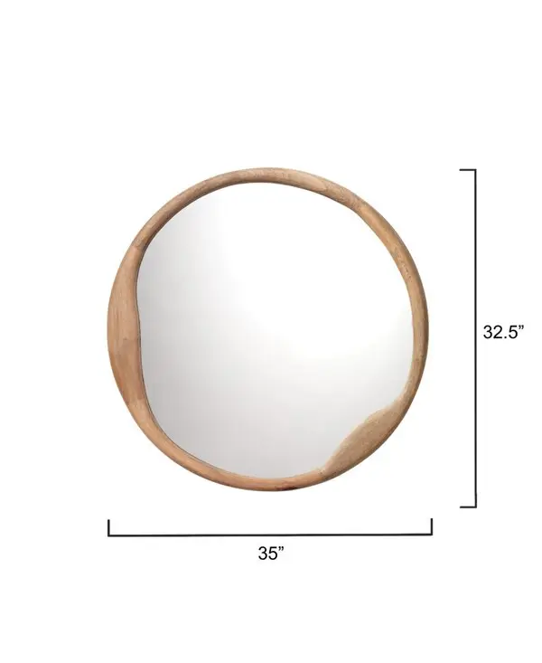 JAMIE YOUNG CO. Organic Mango Wood Round Wall Mirror