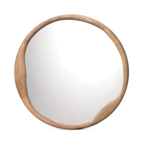 JAMIE YOUNG CO. Organic Mango Wood Round Wall Mirror
