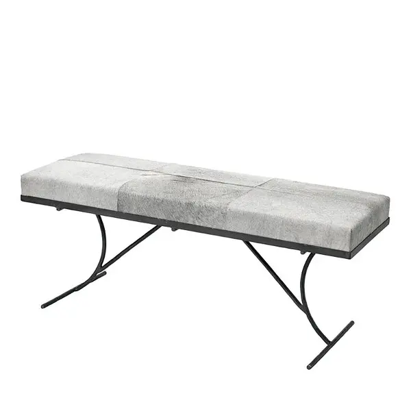 JAMIE YOUNG CO. Kai Hide Bench - Grey Hide/black Iron