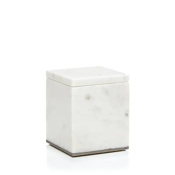 SFERRA Pietra Marble Storage Jar - White/silver