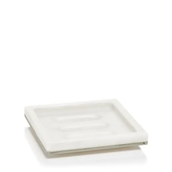 SFERRA Pietra Marble Soap Dish - White/silver