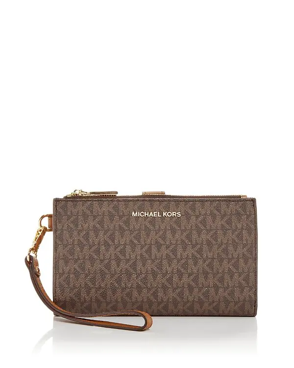 Michael Kors Signature Print Wristlet Wallet - Brown