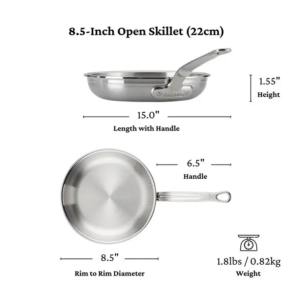 HESTAN Probond Forged 10-piece Professional Clad Stainless Steel Cookware Set - Silver