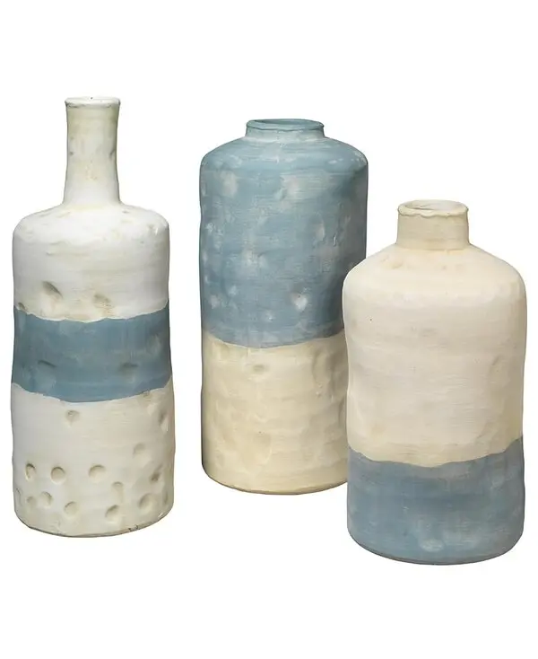 JAMIE YOUNG CO. Sedona Ceramic Decorative Vessels, Set Of 3 - Blue
