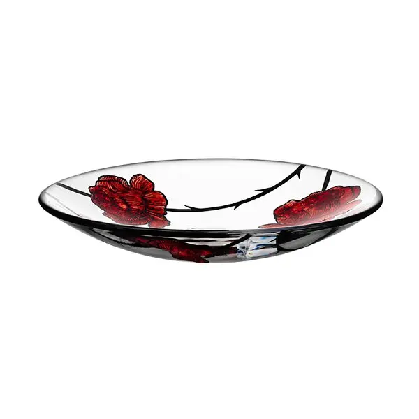 KOSTA BODA Tattoo Dish - Red/clear/black