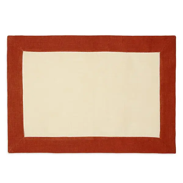 SFERRA Roma Colorblock Placemats, Set Of 4 - Stone/paprika
