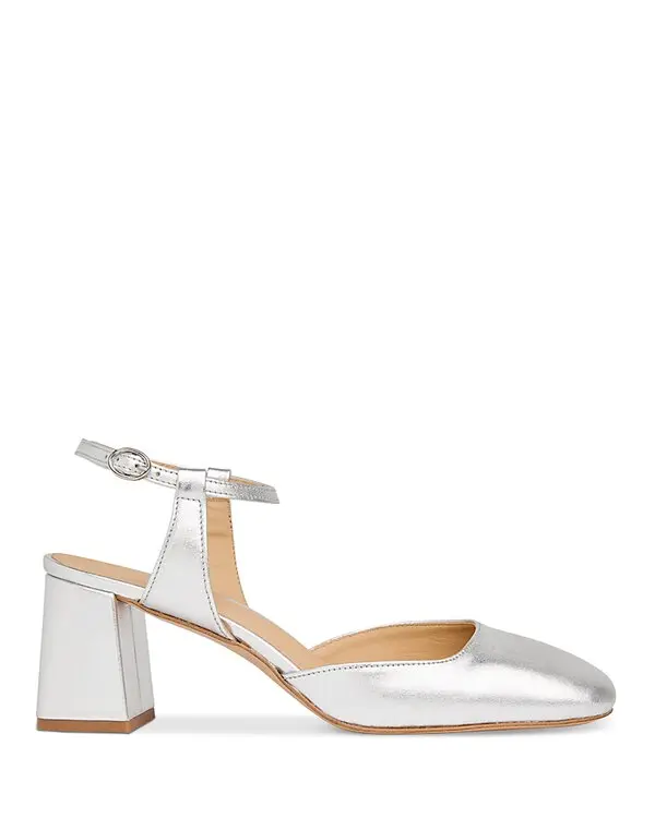 BIRKENSTOCK Matilda Block Heel Pumps - Silver