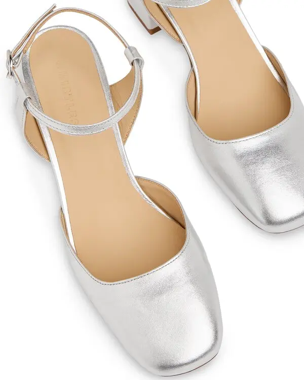 BIRKENSTOCK Matilda Block Heel Pumps - Silver