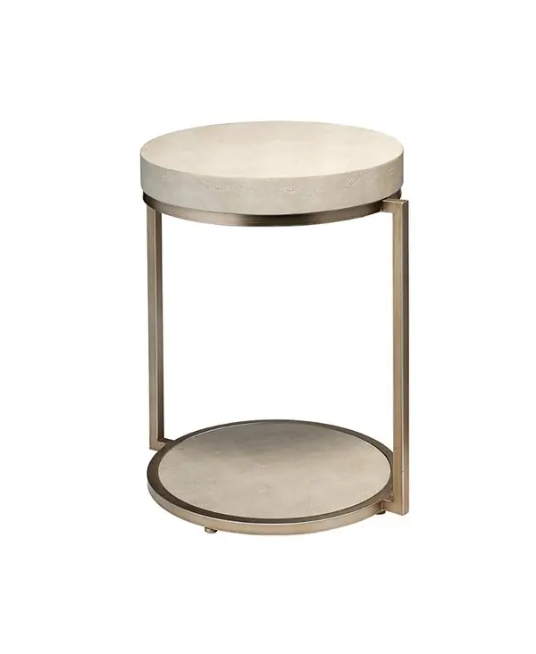 JAMIE YOUNG CO. Chester Faux Shagreen Round Side Table - Ivory