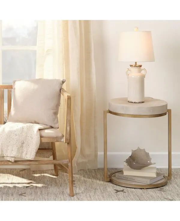 JAMIE YOUNG CO. Chester Faux Shagreen Round Side Table