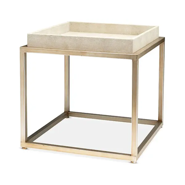JAMIE YOUNG CO. Jax Faux Leather Shagreen Square Side Table - Natural