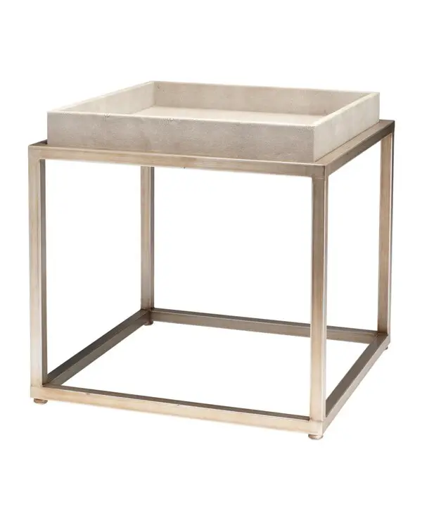 JAMIE YOUNG CO. Jax Faux Leather Shagreen Square Side Table