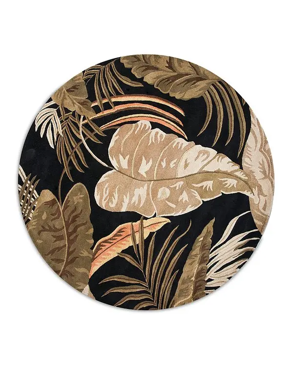 Kas Havana Rainforest Round Area Rug, 7'6 X 7'6 - Navy