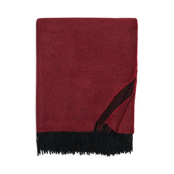 SFERRA Renna Fringed Throw - Merlot