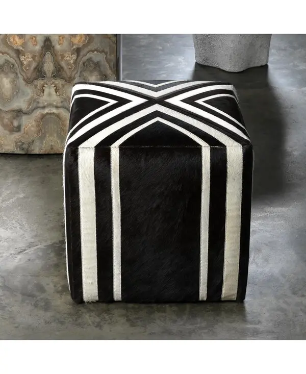 JAMIE YOUNG CO. Nantucket Criss Cross Hide Ottoman