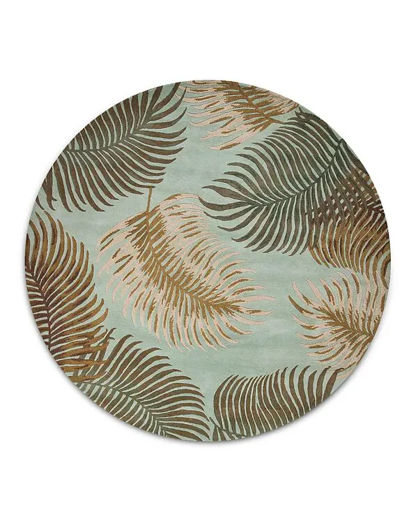 Kas Havana Fern View Round Area Rug, 7'6 X 7'6 - Blue