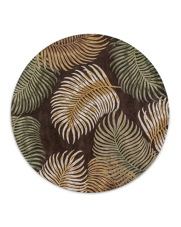 Kas Havana Fern View Round Area Rug, 7'6 X 7'6 - Brown