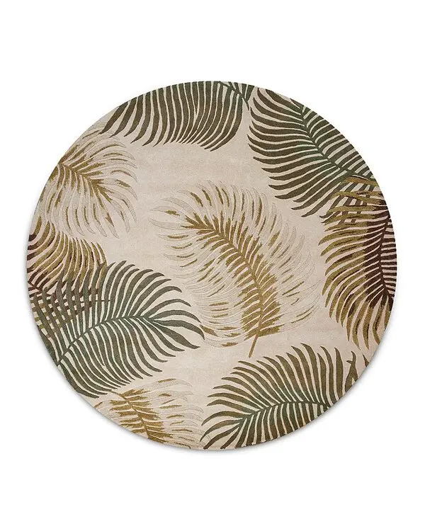 Kas Havana Fern View Round Area Rug, 7'6 X 7'6 - Ivory/cream