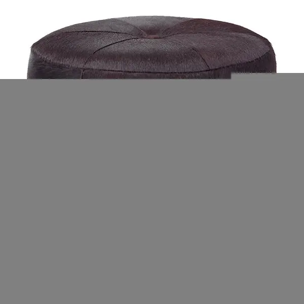 JAMIE YOUNG CO. Thackery Hide On Roud Small Pouf - Brown