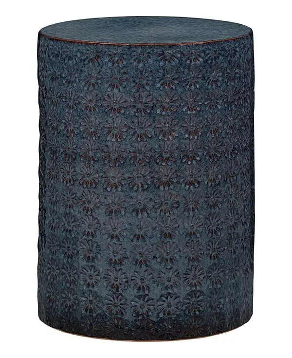 JAMIE YOUNG CO. Wildflower Indoor/outdoor Ceramic Side Table - Blue