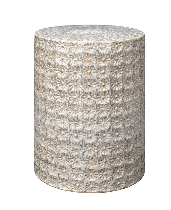 JAMIE YOUNG CO. Wildflower Indoor/outdoor Ceramic Side Table - Cream