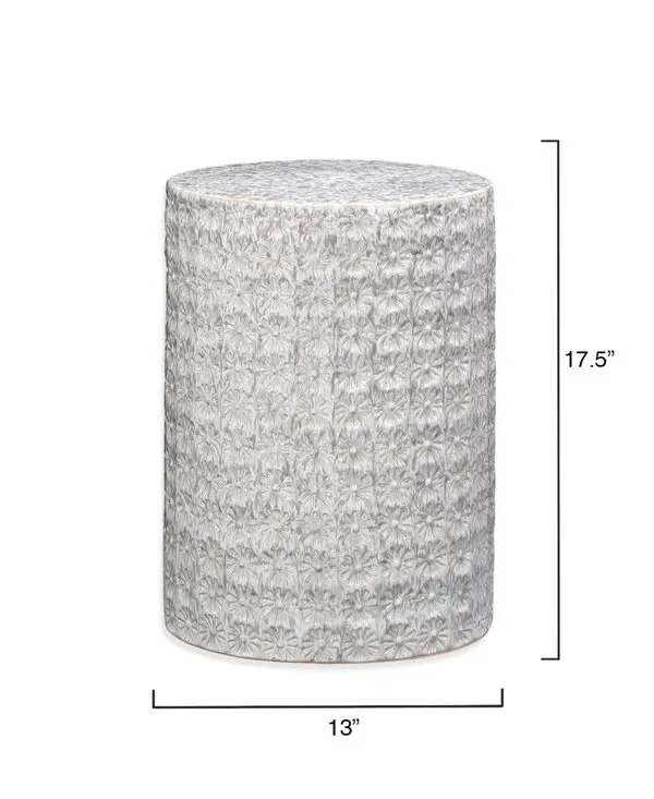 JAMIE YOUNG CO. Wildflower Indoor/outdoor Ceramic Side Table - Cream