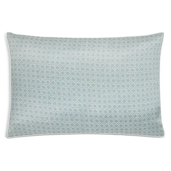 Gingerlily Silk Rattan Piped Pillowcase, Standard - Blue/ivory
