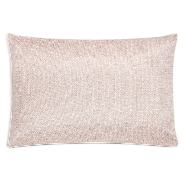 Gingerlily Silk Rattan Piped Pillowcase, Standard - Pink