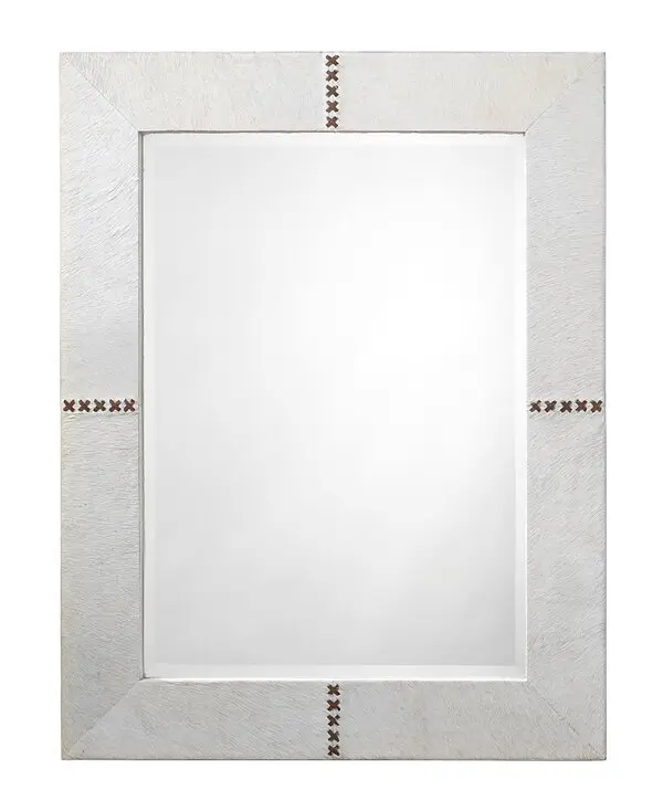 JAMIE YOUNG CO. Cross Stitch Rectangle Mirror - White