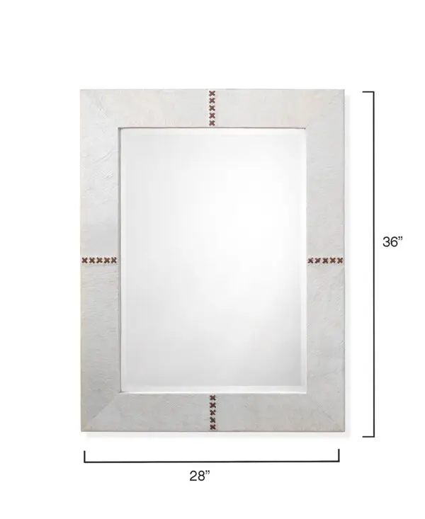 JAMIE YOUNG CO. Cross Stitch Rectangle Mirror - White