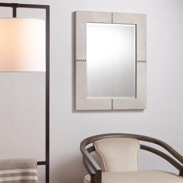 JAMIE YOUNG CO. Cross Stitch Rectangle Mirror - White