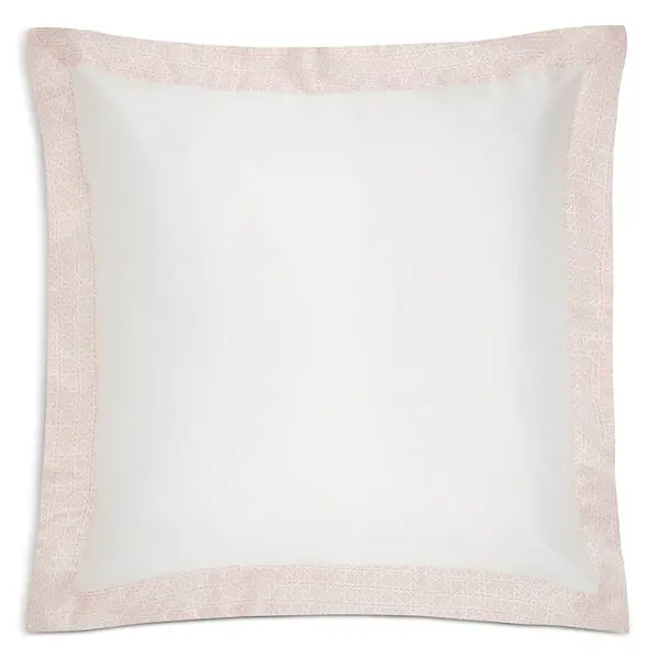 Gingerlily Silk Rattan Euro Sham - Pink/ivory
