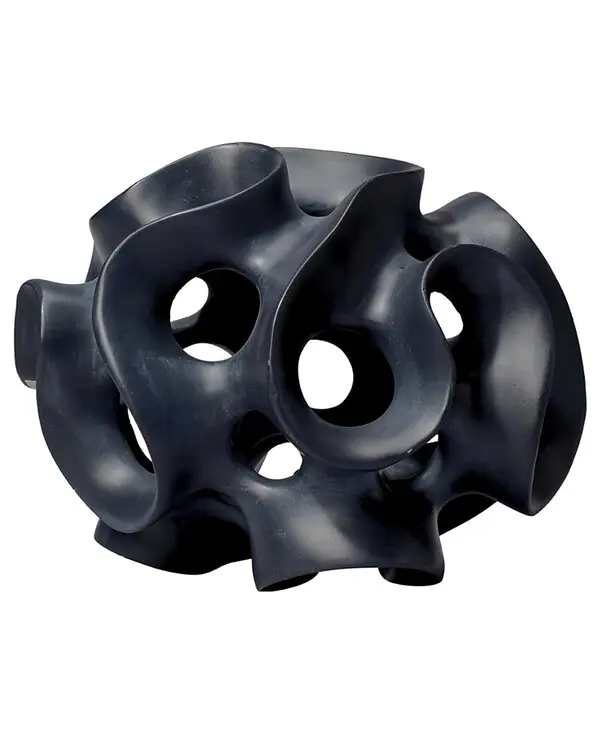 JAMIE YOUNG CO. Ribbon Resin Decorative Sphere - Black